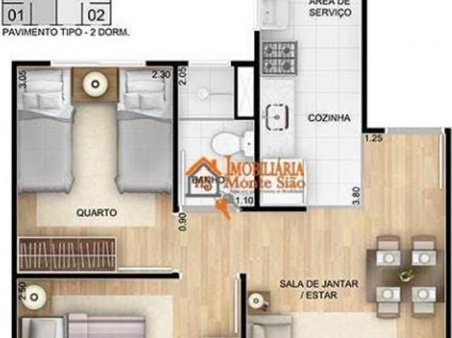 Apartamento em Vila Nova Bonsucesso, Guarulhos/SP de 39m² 2 quartos à venda por R$ 200.000,00