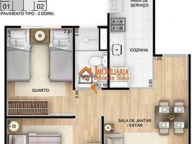 Apartamento em Vila Nova Bonsucesso, Guarulhos/SP de 39m² 2 quartos à venda por R$ 200.000,00