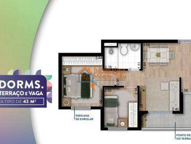 Apartamento em Vila Augusta, Guarulhos/SP de 43m² 2 quartos à venda por R$ 338.000,00