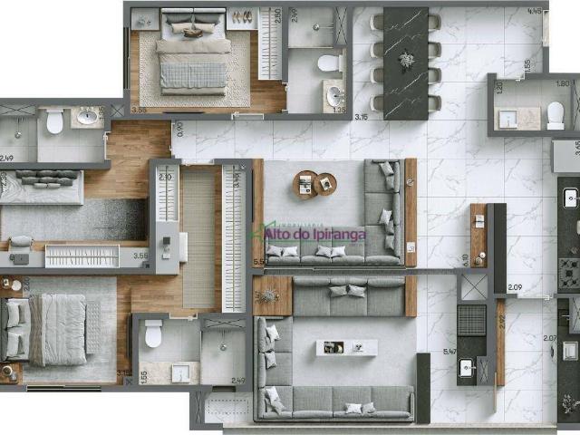 Apartamento em Vila Dom Pedro I, São Paulo/SP de 125m² 3 quartos à venda por R$ 1.921.368,00