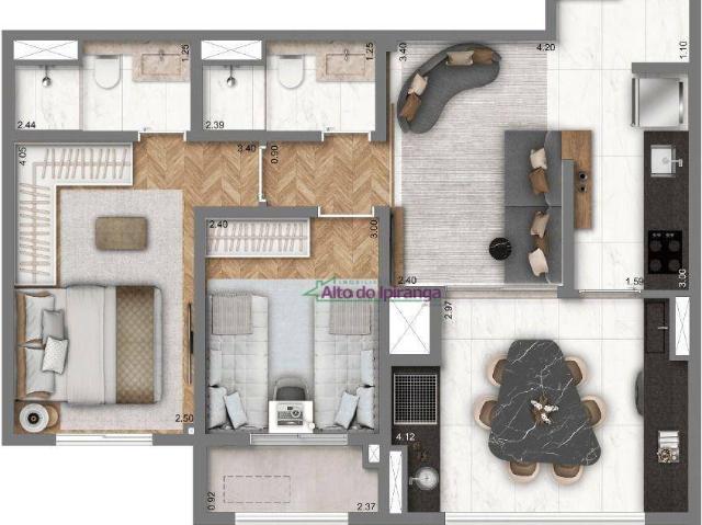 Apartamento em Vila Dom Pedro I, São Paulo/SP de 63m² 2 quartos à venda por R$ 956.293,00
