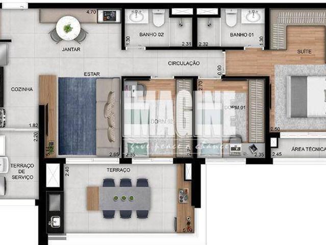 Apartamento em Vila Ema, São Paulo/SP de 86m² 3 quartos à venda por R$ 705.000,00