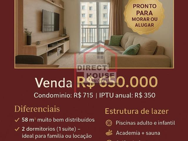 Apartamento em Vila Polopoli, São Paulo/SP de 58m² 2 quartos à venda por R$ 649.900,00