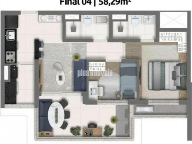 Apartamento em Vila Progredior com 58m²