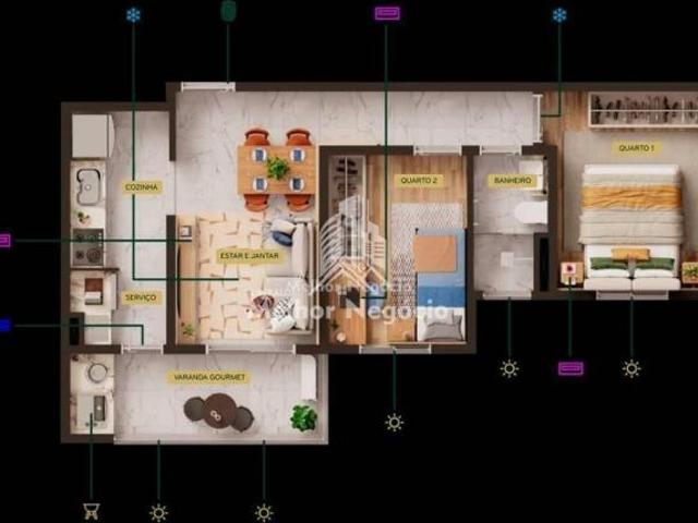 Apartamento em Vila Real, Hortolândia/SP de 51m² 2 quartos à venda por R$ 288.000,00