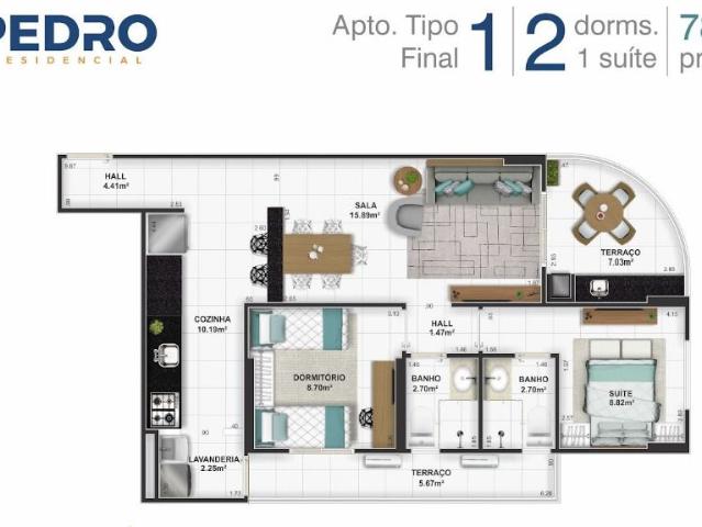 Apartamento em Vila Tupi, Praia Grande/SP de 79m² 2 quartos à venda por R$ 649.900,00