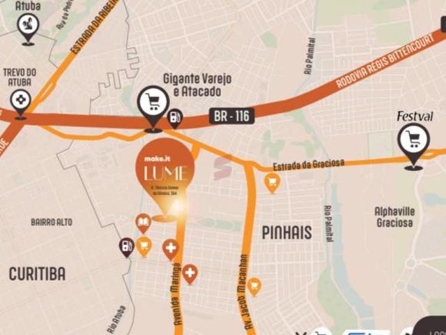 Apartamento em Atuba, Pinhais/PR de 44m² 2 quartos à venda por R$ 301.818,00