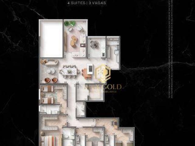Apartamento em Barranco, Taubaté/SP de 171m² 4 quartos à venda por R$ 1.674.800,00