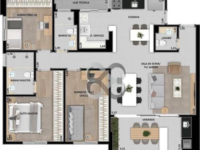 Apartamento em Bela Suiça, Londrina/PR de 115m² 3 quartos à venda por R$ 1.290.000,00