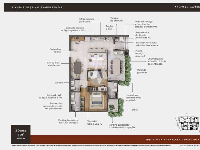 Apartamento em Boqueirão, Santos/SP de 83m² 2 quartos à venda por R$ 1.208.601,00