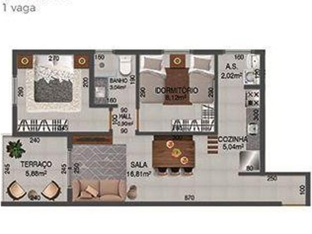 Apartamento em Boqueirão, Praia Grande/SP de 56m² 2 quartos à venda por R$ 396.000,00