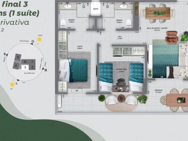 Apartamento em Boqueirão, Praia Grande/SP de 78m² 2 quartos à venda por R$ 541.000,00