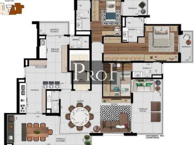 Apartamento em Campestre, Santo André/SP de 162m² 3 quartos à venda por R$ 1.680.000,00