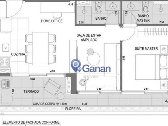 Apartamento em Campo Belo, São Paulo/SP de 63m² 2 quartos à venda por R$ 1.005.000,00