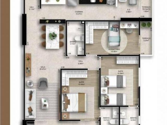 Apartamento em Campo da Aviação, Praia Grande/SP de 78m² 2 quartos à venda por R$ 643.946,00