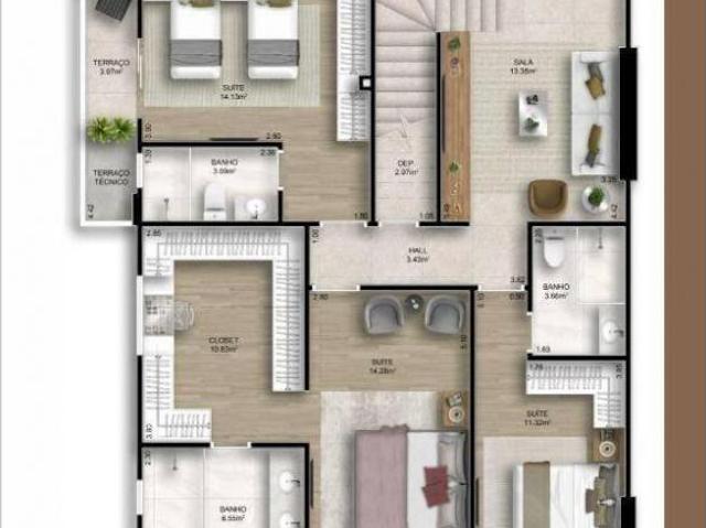 Apartamento em Campo da Aviação, Praia Grande/SP de 78m² 2 quartos à venda por R$ 641.568,00