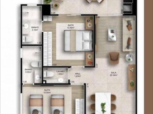 Apartamento em Campo da Aviação, Praia Grande/SP de 83m² 2 quartos à venda por R$ 683.552,00