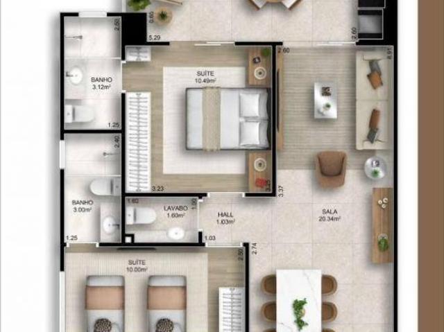 Apartamento em Campo da Aviação, Praia Grande/SP de 83m² 2 quartos à venda por R$ 683.552,00