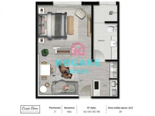 Apartamento em, Campos do Jordão/SP de 39m² 1 quartos à venda por R$ 45.000,00