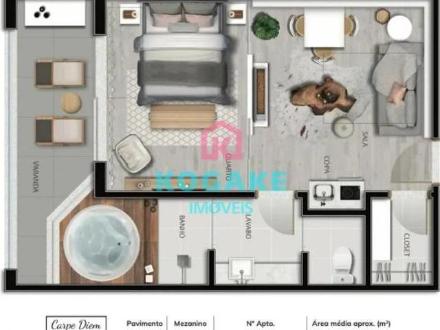 Apartamento em, Campos do Jordão/SP de 49m² 1 quartos à venda por R$ 89.000,00