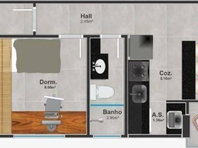 Apartamento em Canto do Forte, Praia Grande/SP de 54m² 2 quartos à venda por R$ 450.000,00