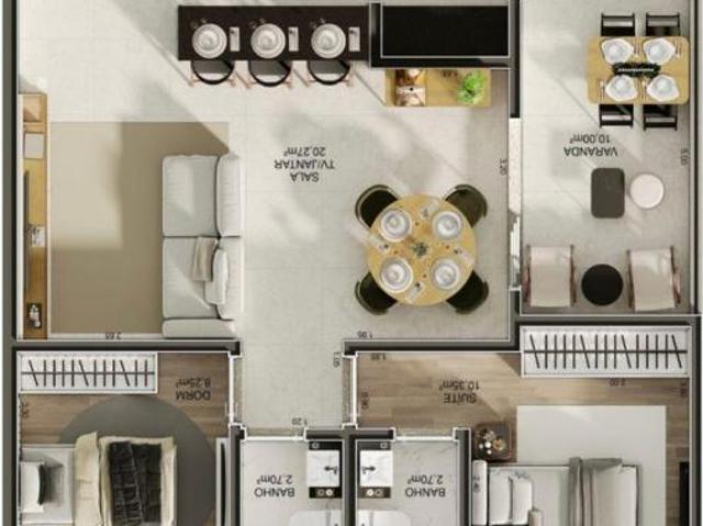 Apartamento em Canto do Forte, Praia Grande/SP de 73m² 2 quartos à venda por R$ 663.000,00