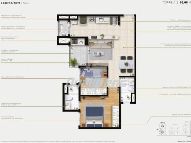 Apartamento em Casa Branca, Santo André/SP de 57m² 2 quartos à venda por R$ 527.672,00