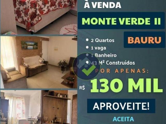 Apartamento em Centro, Bauru/SP de 43m² 2 quartos à venda por R$ 130.000,00