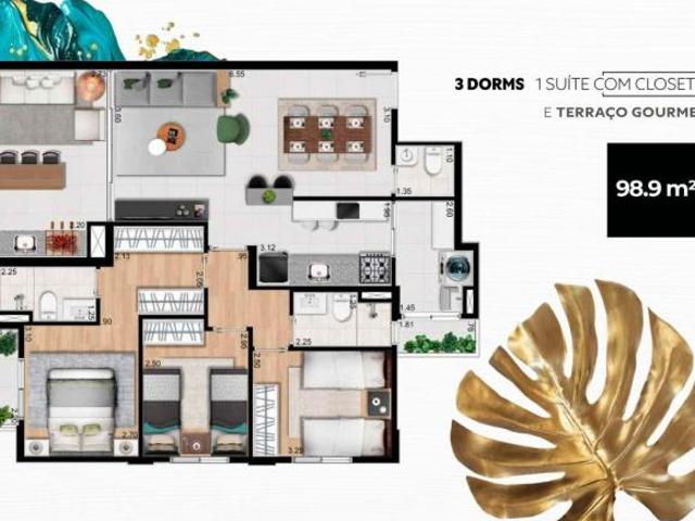 Apartamento em Centro, Guarulhos/SP de 98m² 3 quartos à venda por R$ 930.000,00