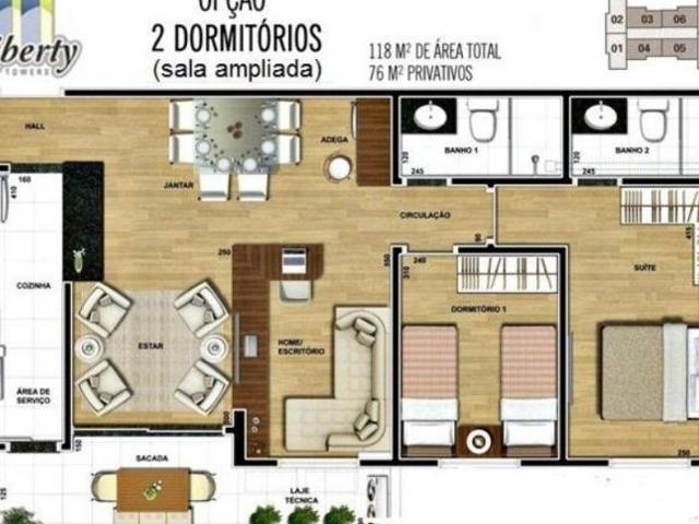 Apartamento em Centro, Londrina/PR de 76m² 2 quartos à venda por R$ 679.000,00