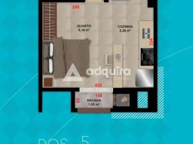 Apartamento em Centro, Ponta Grossa/PR de 31m² 1 quartos à venda por R$ 295.000,00