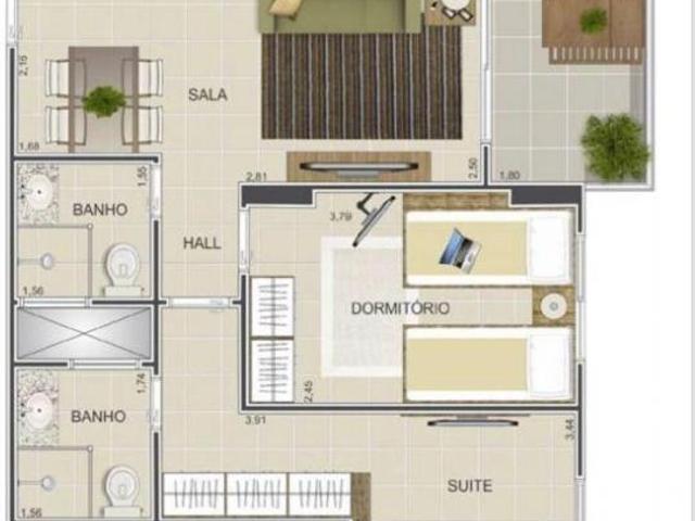 Apartamento em Cidade Ocian, Praia Grande/SP de 71m² 2 quartos à venda por R$ 430.000,00
