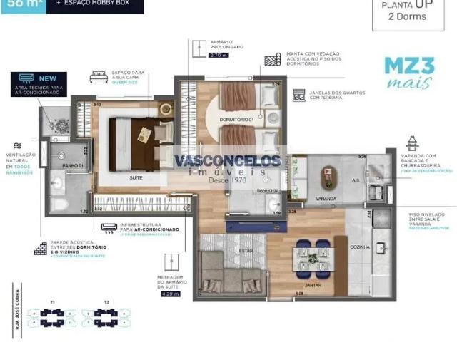 Apartamento em Conjunto Residencial Trinta e Um de Março, São José dos Campos/SP de 56m² 2 quartos à venda por R$ 559.055,00