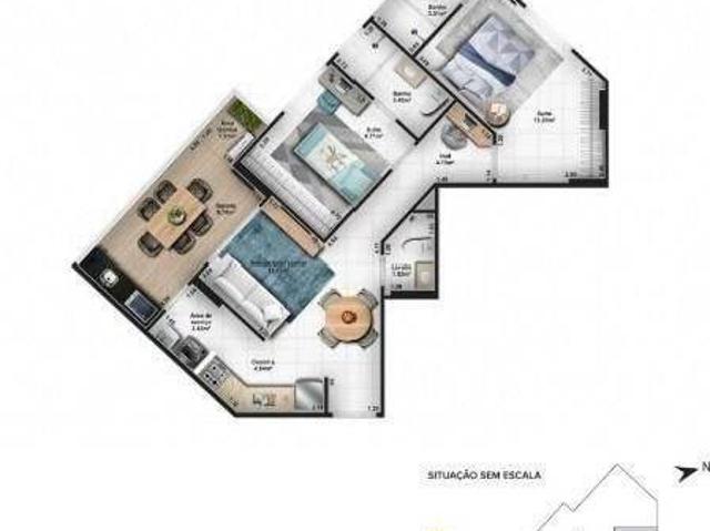 Apartamento em construção com 2 suítes à venda, 73 m² por R$597.000 Parcelamento direto em 100 mese
