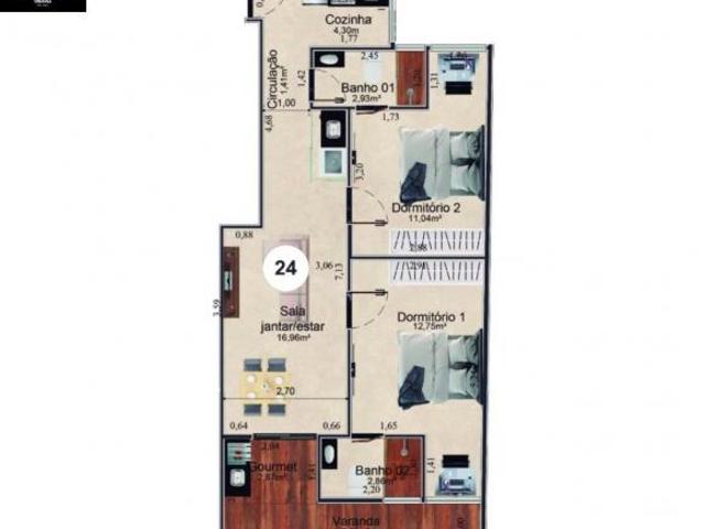 APARTAMENTO EM CONSTRUÇÃO À VENDA NO PORTAL VILLE AZALEIA EM BOITUVA SP