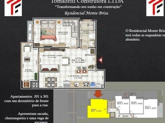 Apartamento em Construção de 1 quarto com garagem à venda em Camobi Santa Maria