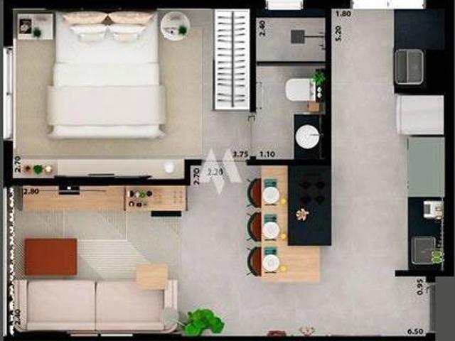 Apartamento em Embaré, Santos/SP de 39m² 1 quartos à venda por R$ 320.000,00