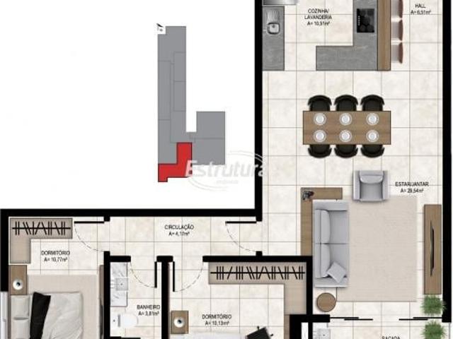 Apartamento em frente ao Clube Dores