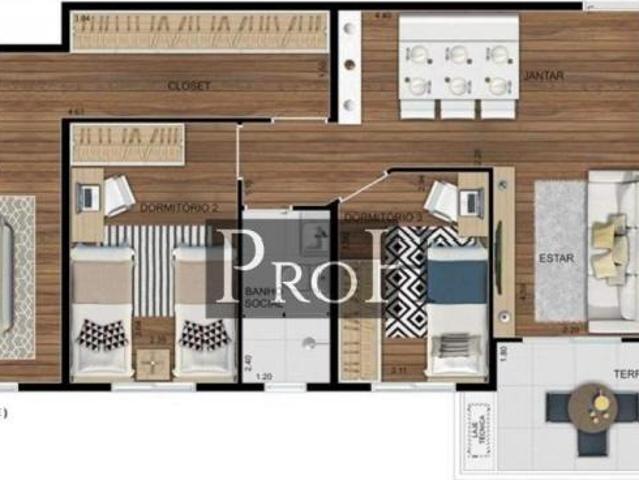 Apartamento em Fundação, São Caetano do Sul/SP de 73m² 3 quartos à venda por R$ 798.000,00