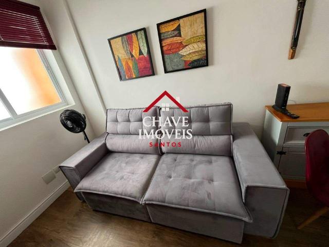 Apartamento em Gonzaga, Santos/SP de 43m² 1 quartos para locação R$ 3.600,00/mes