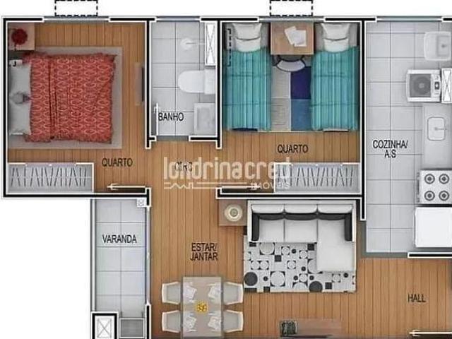Apartamento em Gleba Fazenda Palhano, Londrina/PR de 48m² 2 quartos à venda por R$ 313.000,00