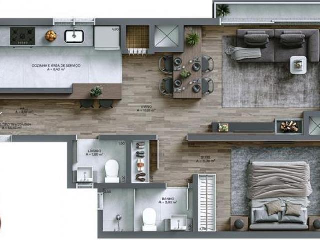 APARTAMENTO EM GRAMADO COM 1 SUÍTE