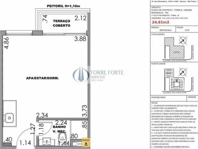 Apartamento em Indianópolis, São Paulo/SP de 24m² à venda por R$ 426.000,00