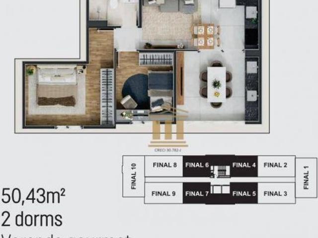 Apartamento em Jardim Bela Vista, São José dos Campos/SP de 50m² 2 quartos à venda por R$ 430.000,00