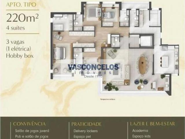 Apartamento em Jardim das Colinas, São José dos Campos/SP de 220m² 5 quartos à venda por R$ 2.560.58