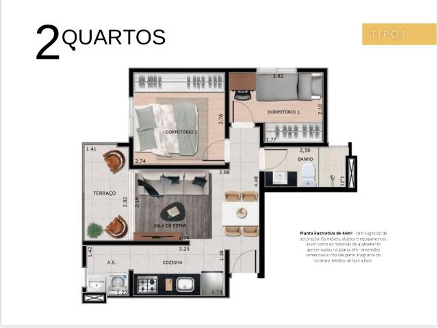 Apartamento em Jardim Ester, São Paulo/SP de 45m² 2 quartos à venda por R$ 365.696,19