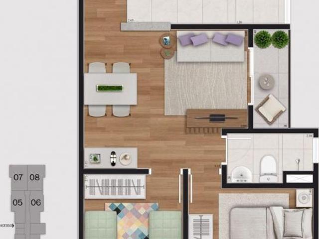 Apartamento em Jardim Santa Paula, Cotia/SP de 45m² 2 quartos à venda por R$ 253.500,00