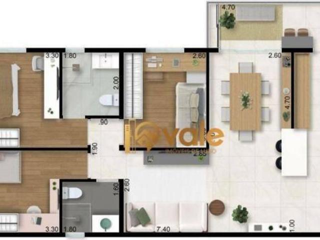 Apartamento em Jardim Sul, São José dos Campos/SP de 85m² 3 quartos à venda por R$ 700.138,00