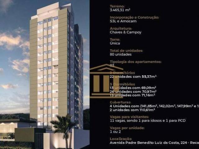 Apartamento em Jardim Portugal, São José dos Campos/SP de 70m² 3 quartos à venda por R$ 519.000,00