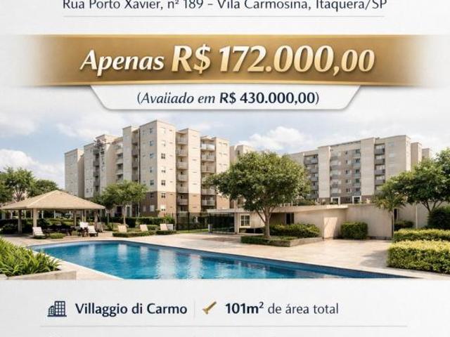 APARTAMENTO EM LEILÃO – 60% OFF!Vila Carmosina,Condomínio Villaggio di Carmo